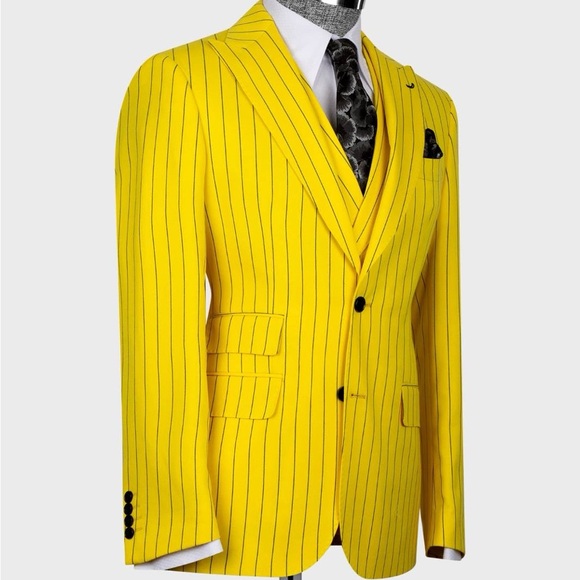 Suits & Blazers | Mens Yellow 3pc Suit | Poshmark
